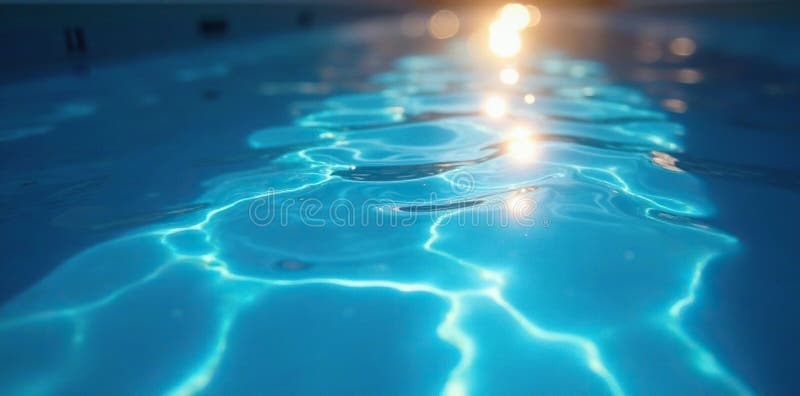 Sparkling Blue Pool with a Radiant Aura and Subtle Ripples, Ripple ...