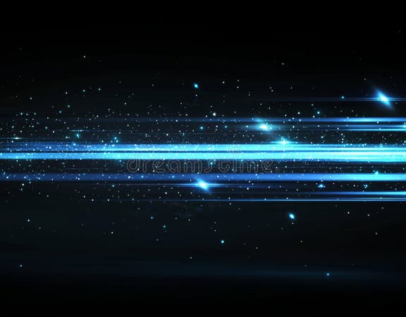 Sparkling Blue Rays Emanating in a Straight Line from the Center ...