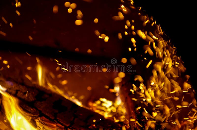 Sparkling bokeh from fire stock image. Image of yellow - 92694099