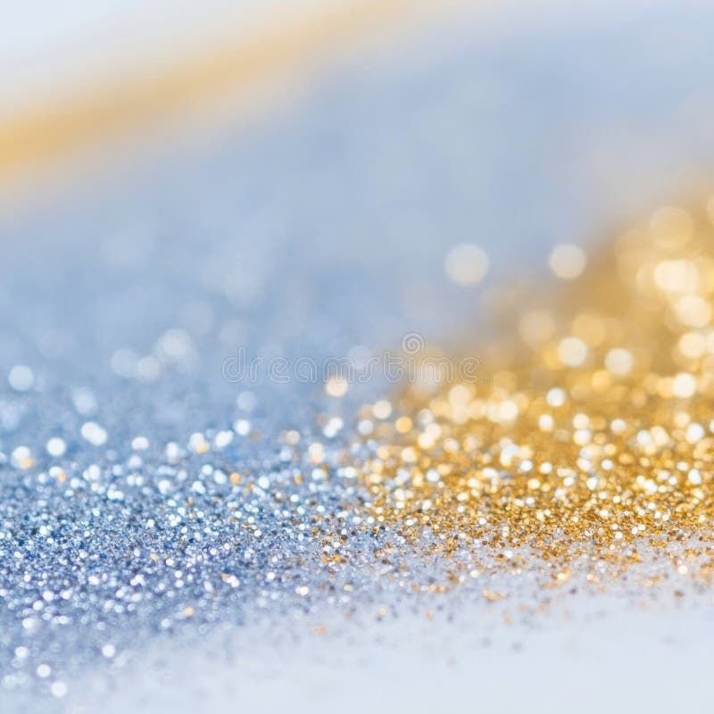 A Sparkling Bokeh Light Effect on a Silver and Gold Glitter Texture ...