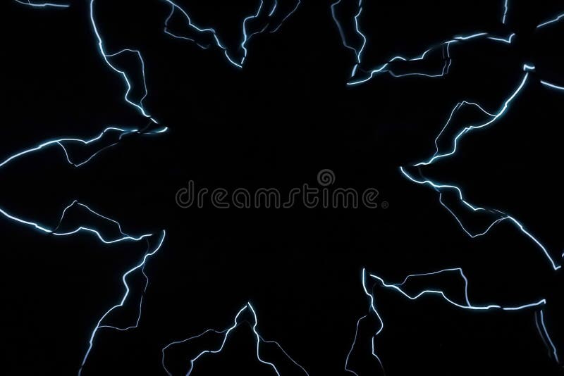 Fractal Pattern from Neon Laser Beams on a Dark Background. Blurred ...