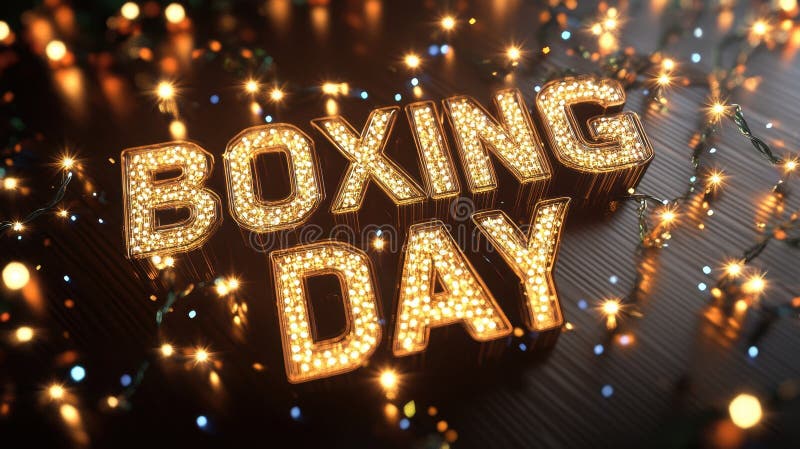 Sparkling Boxing Day Celebration Concept with Glowing Lights Stock ...