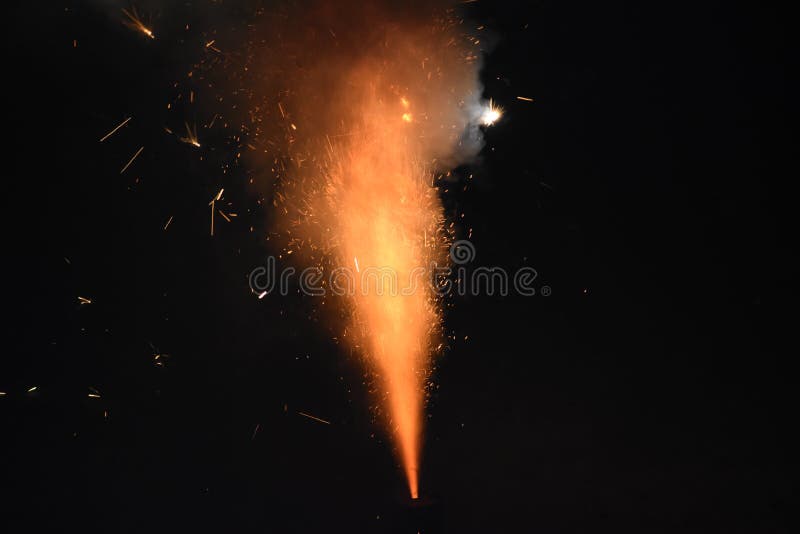 Sparkling Bright Cracker Lights Captured on the Sky Stock Image - Image ...