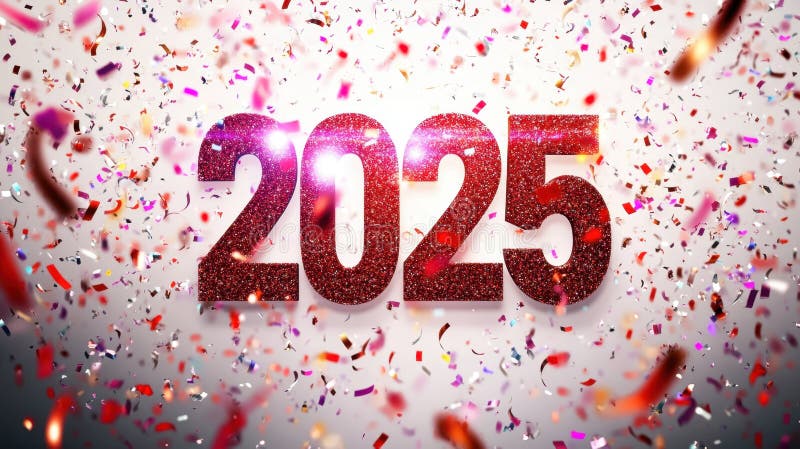 Sparkling Celebration 2025 with Confetti Explosion Stock Image - Image ...