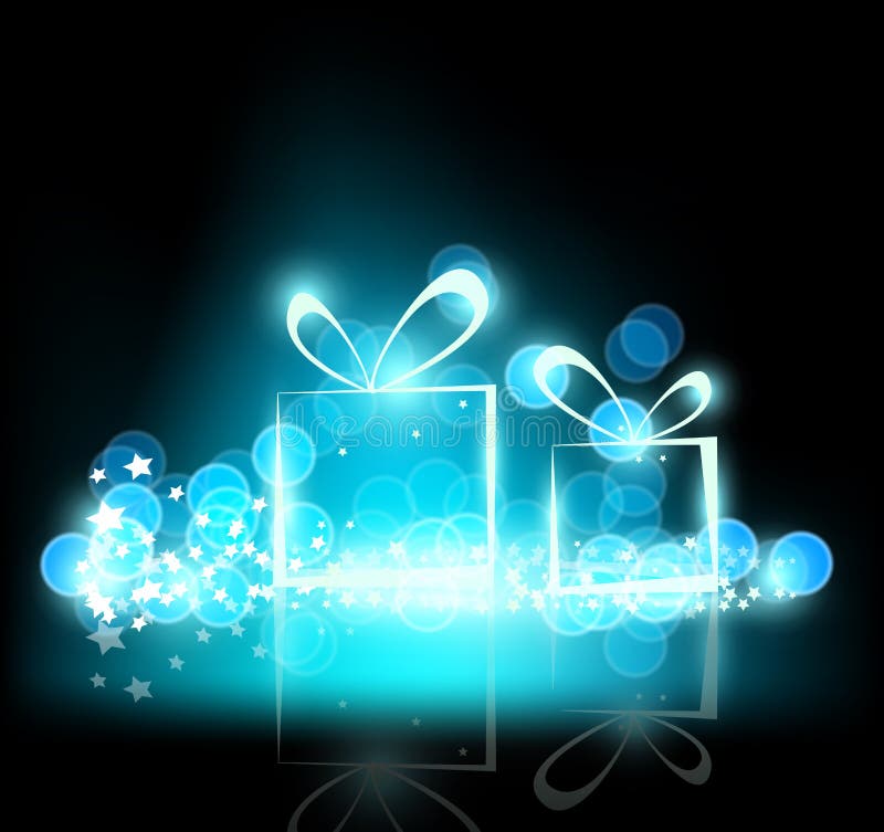 Sparkling Christmas Presents on a Black Background Stock Vector ...