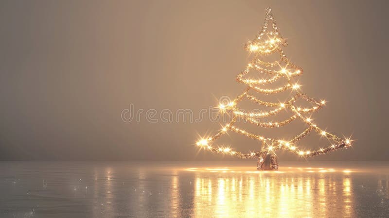 Sparkling Christmas Tree Illuminated with Warm Festive Lights Stock ...