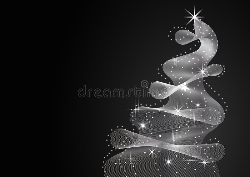 Sparkling Christmas Tree Made of Wave Flow. Stock Vector - Illustration ...