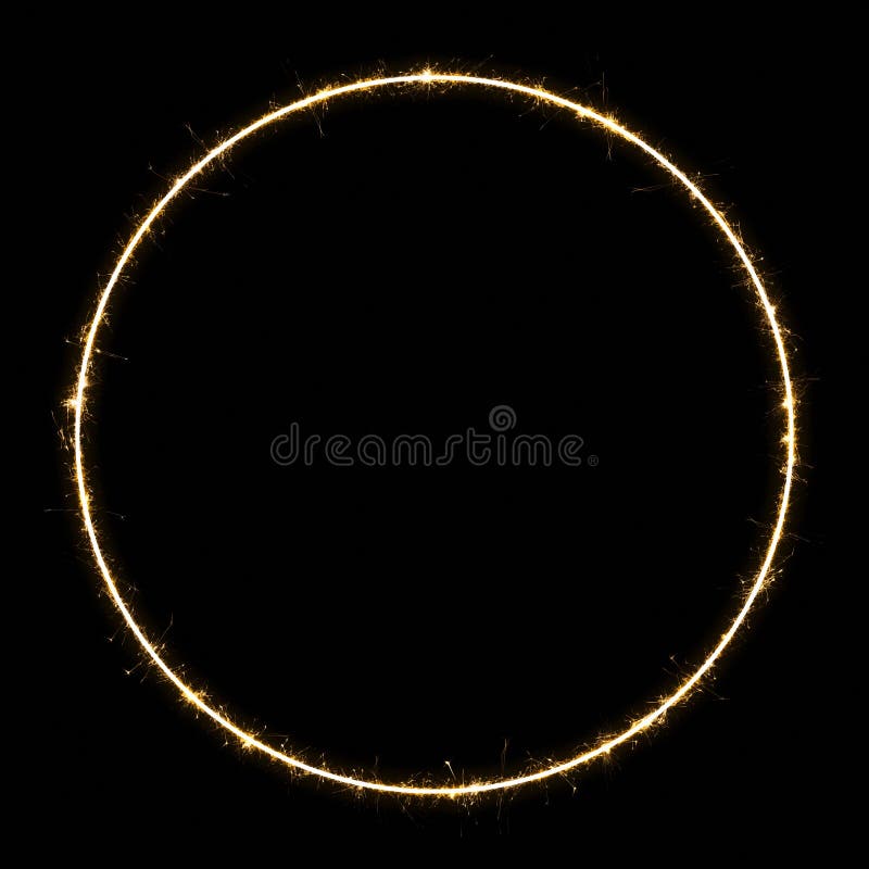 Sparkling Circle, Golden Glitter Explosion. Vector Dust on Transparent ...