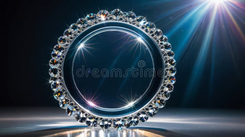 Sparkling Circular Crystal Object with Radiant Light Reflections ...