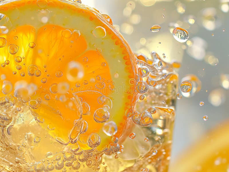 A Sparkling Citrus Beverage in Full Motion Stock Illustration ...