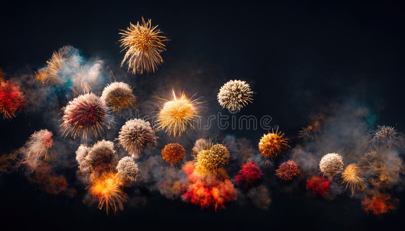 Sparkling Color Fireworks. AI Generated Stock Illustration ...