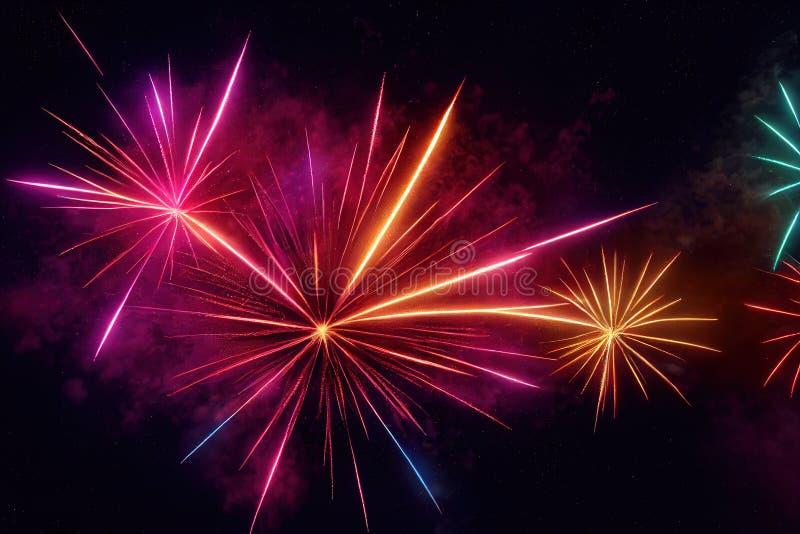 Sparkling Color Fireworks. AI Generated Stock Illustration ...