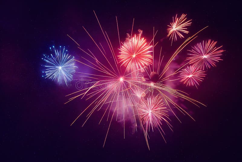 Sparkling Color Fireworks. AI Generated Stock Illustration ...