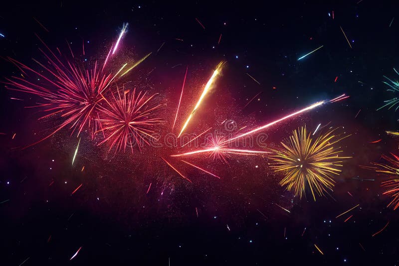 Sparkling Color Fireworks. AI Generated Stock Illustration ...