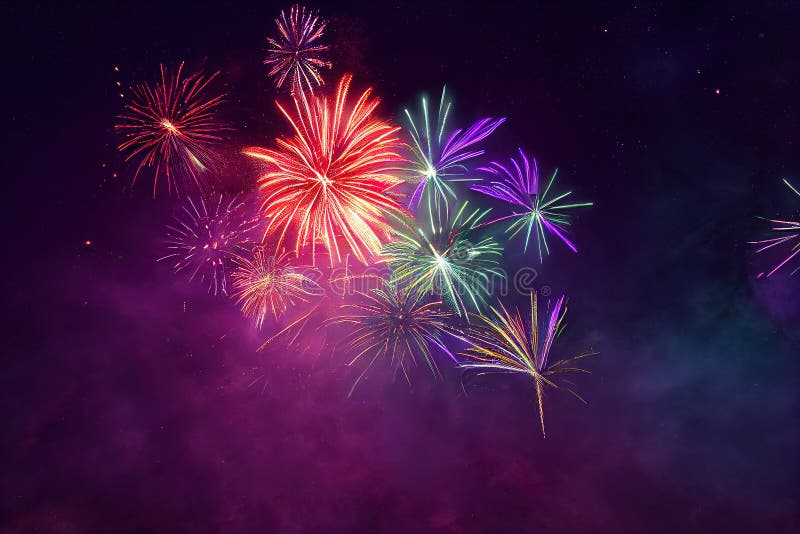 Sparkling Color Fireworks. AI Generated Stock Illustration ...