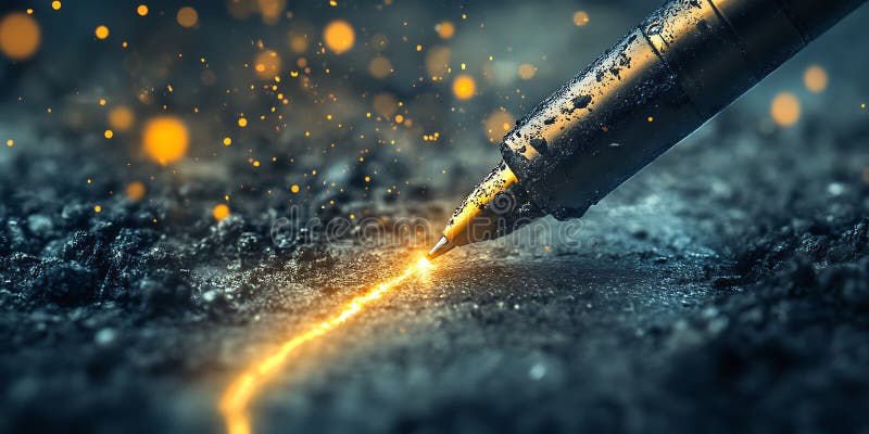 Sparkling Creativity Pen Writing Cosmic Art Background Wallpaper Stock ...