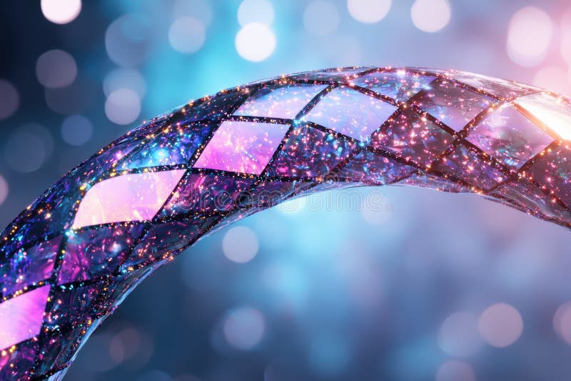 Sparkling Crystal Ball with Abstract Light Patterns Stock Illustration ...