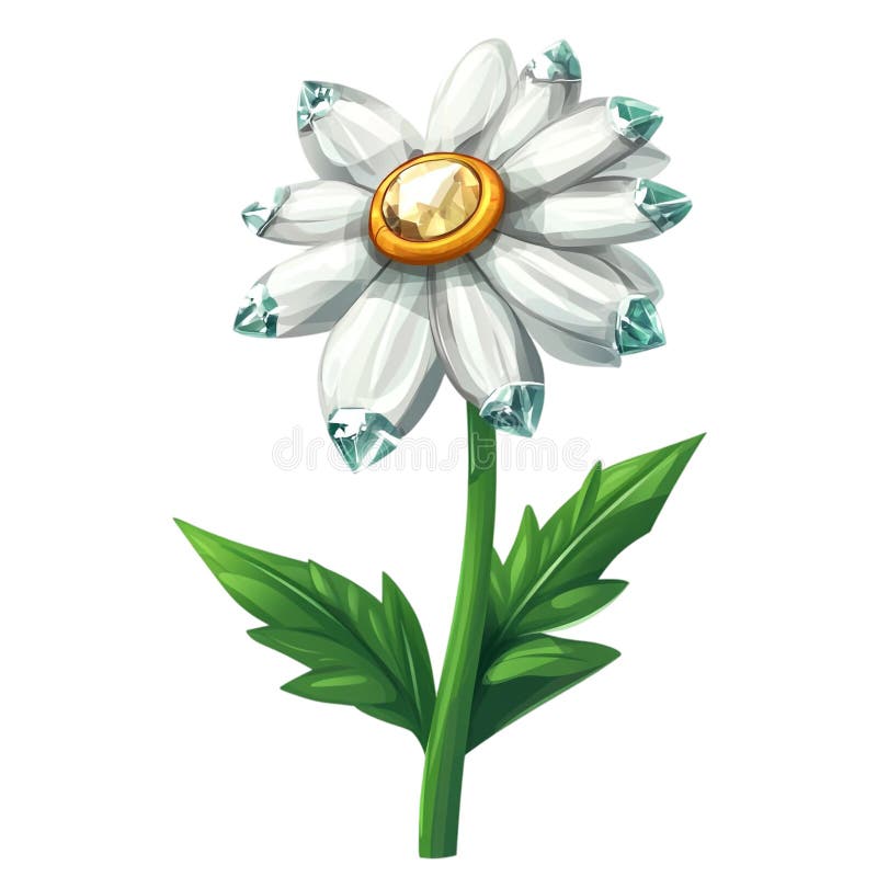 Sparkling Crystal Daisy Enchanting Flower Magical Petals Stock ...