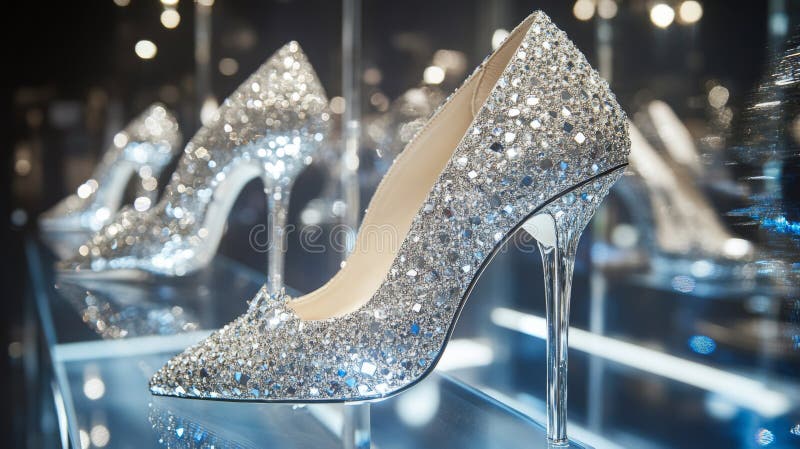 Sparkling Crystal High Heels Displayed Elegantly Stock Illustration ...