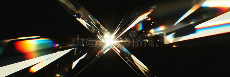 Sparkling Crystal Prism Light Refraction Rainbow Colors Abstract ...