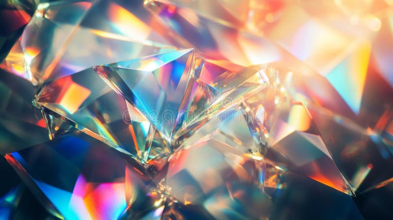 Sparkling Crystal Prisms Reflecting Rainbow Light Stock Illustration ...