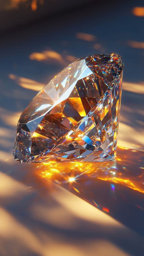 Sparkling Crystal Refracts Light Creating Vibrant Rainbow Colors on a ...