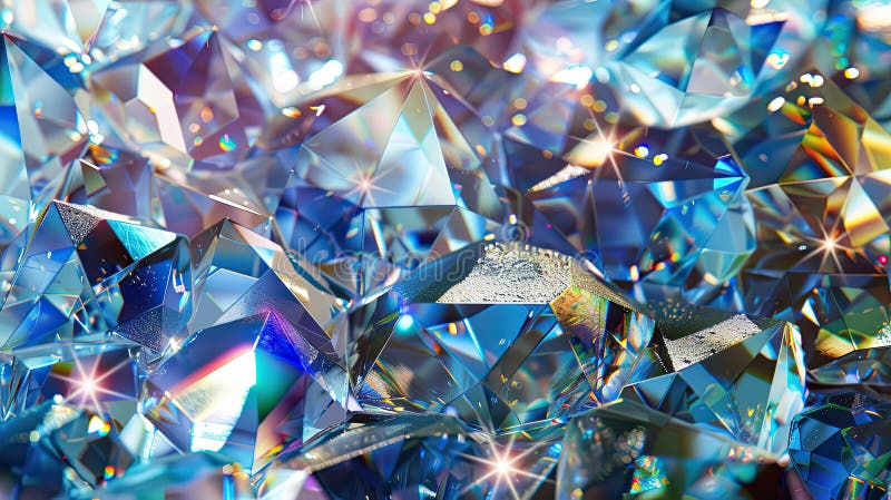 Sparkling Crystal Texture Displaying Shimmering Reflections of Light in ...