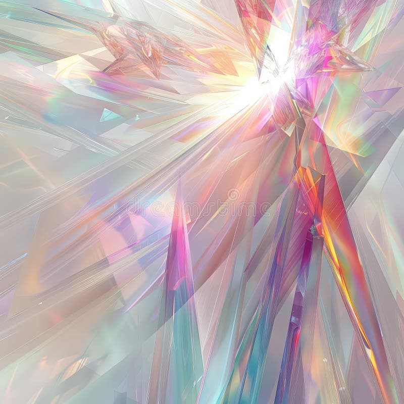 Sparkling Crystals Create a Vibrant Rainbow Light Display Stock ...