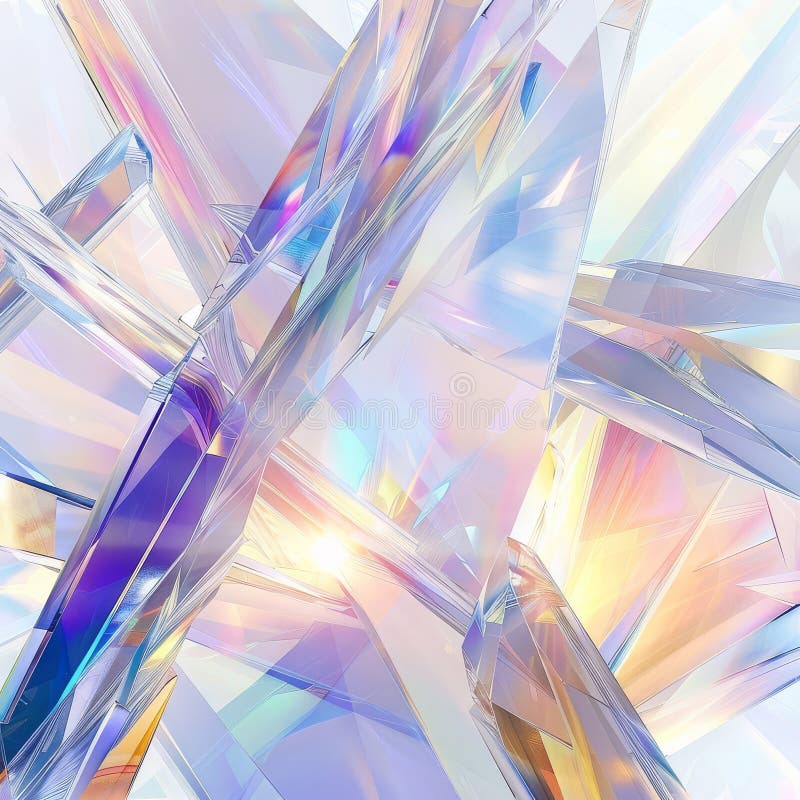 Sparkling Crystals Lit by Dancing Rainbow Light Stock Illustration ...