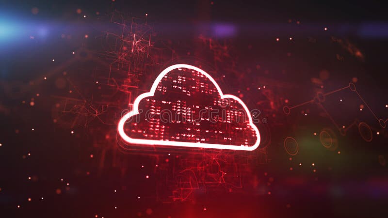 Sparkling Cyber Red Cloud CPU Stock Illustration - Illustration of ...