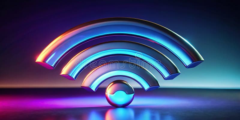 A Sparkling 3D WiFi Symbol Representing Seamless Modern Wireless ...
