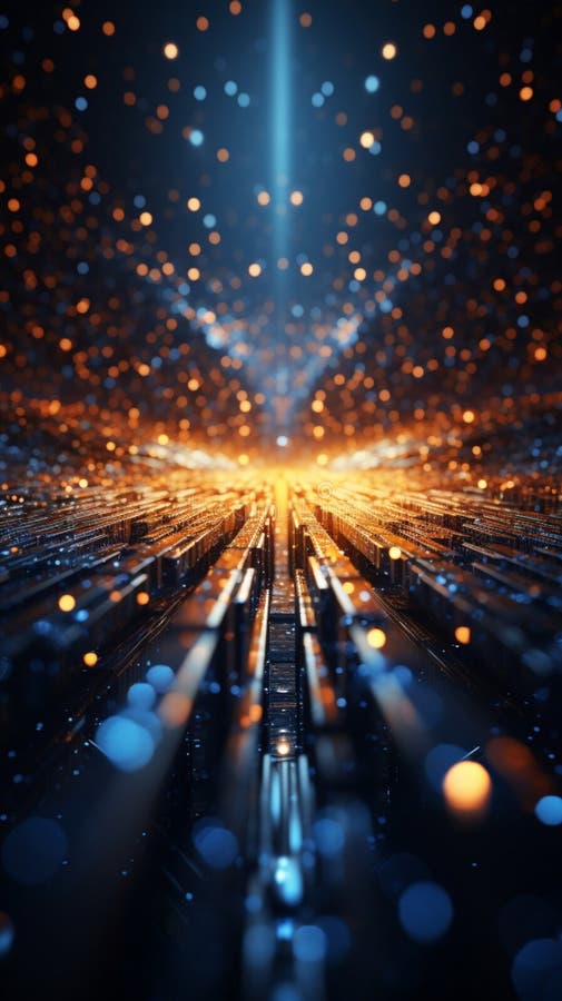 Sparkling Data Lights Vector Illustration with Glittering Dust and ...