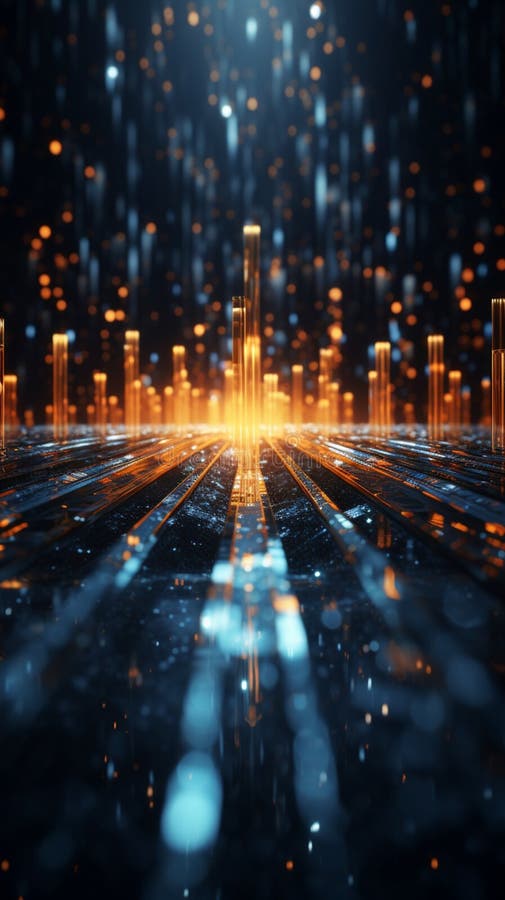 Sparkling Data Lights Vector Illustration with Glittering Dust and ...