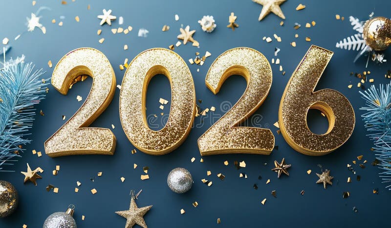 Sparkling 2026 with Decorative Elements for Holiday Celebrations Stock ...