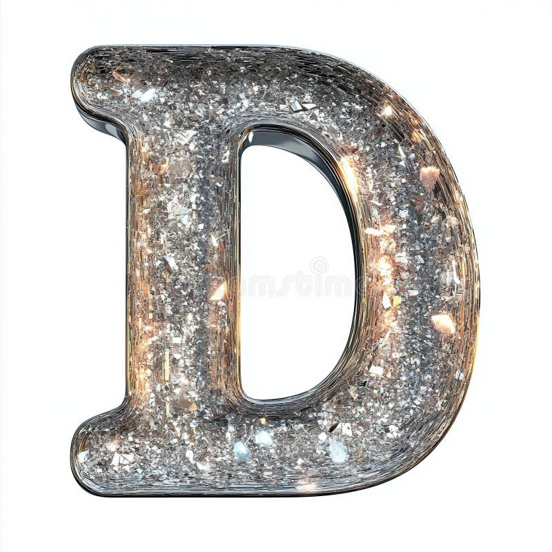 A Sparkling, Decorative Letter D with a Glittery Texture and ...