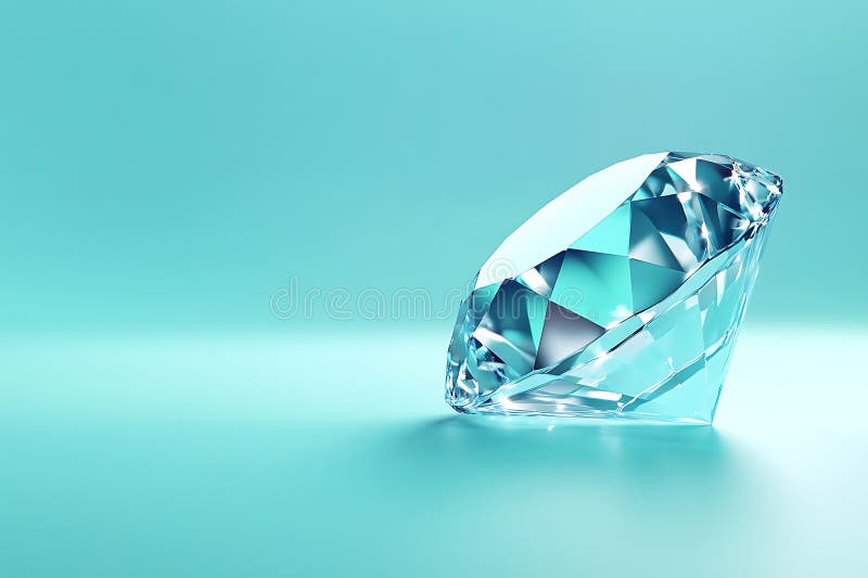 Sparkling Diamond on Blue Background Stock Illustration - Illustration ...