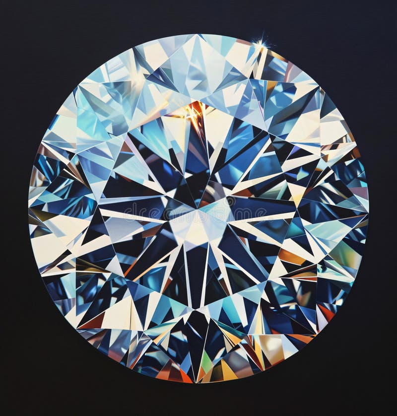 Sparkling Diamond Closeup, Radiant Reflections, AI Generated Stock ...