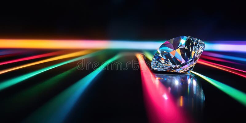 Sparkling Diamond on Colorful Light Reflection Surface in Luxury ...