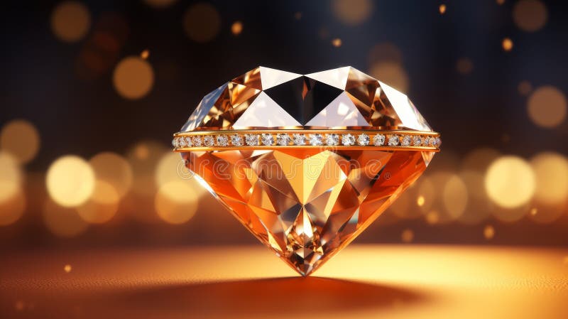 Sparkling Diamond Crystal Shines on Vivid Gradient Backdrop, Creating a ...