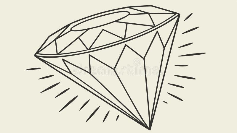 Sparkling Diamond Gem Illustration with Light Rays Vector Design ...