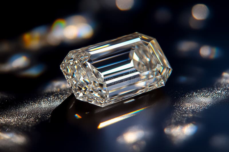 Sparkling Diamond Gemstone Reflecting Light with a Dark Background ...