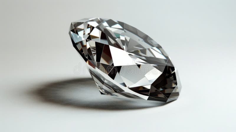 A Sparkling Diamond Gemstone Reflecting Light on a White Surface Stock ...