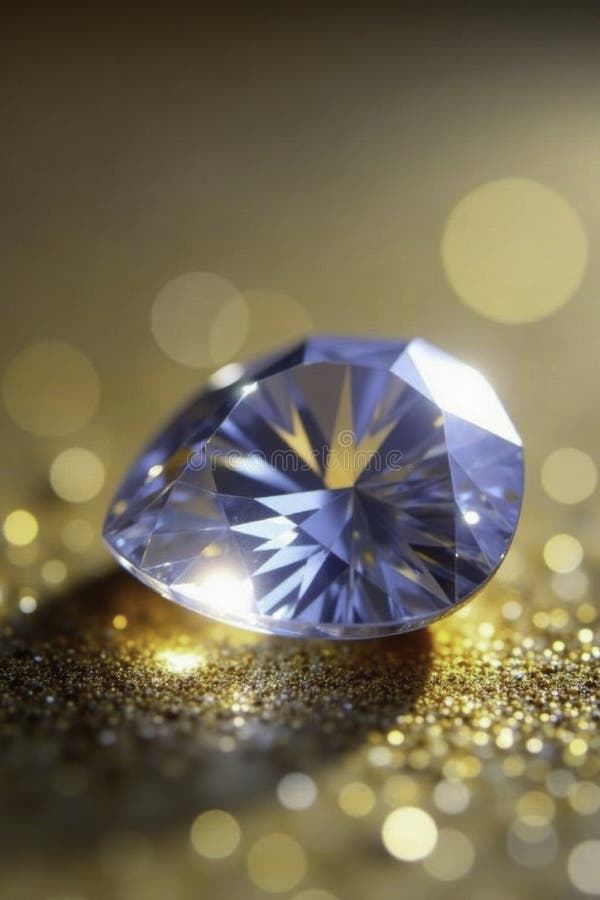 Sparkling Diamond Gemstones on Metallic Gold Surface, Valuable, Opulent ...