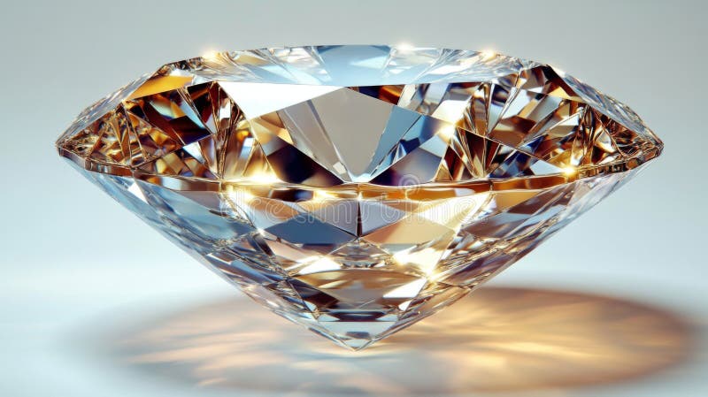 A Sparkling Diamond Gleaming Brilliantly Under Light Stock Illustration ...