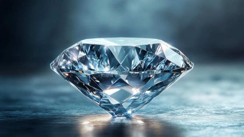 A Sparkling Diamond Gleaming on Dark Surface Stock Illustration ...