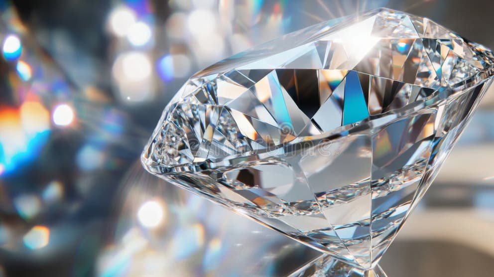 Sparkling Diamond Reflecting Brilliant Light Stock Illustration ...