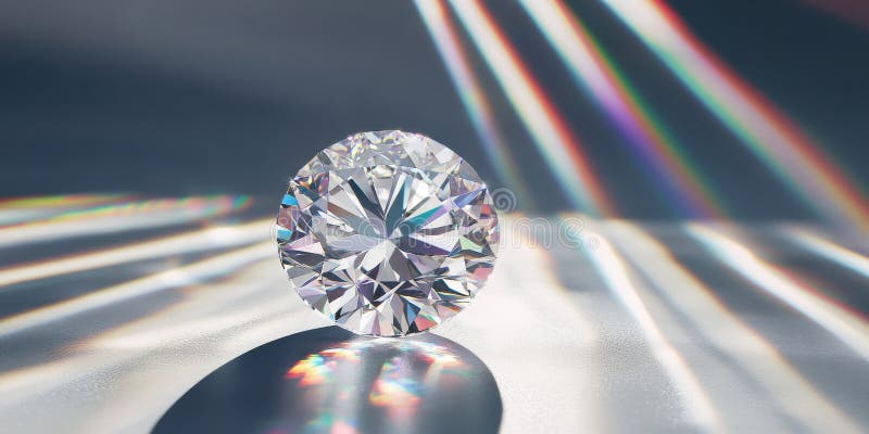Sparkling Diamond Reflecting Light Beams on Smooth Surface Capturing ...