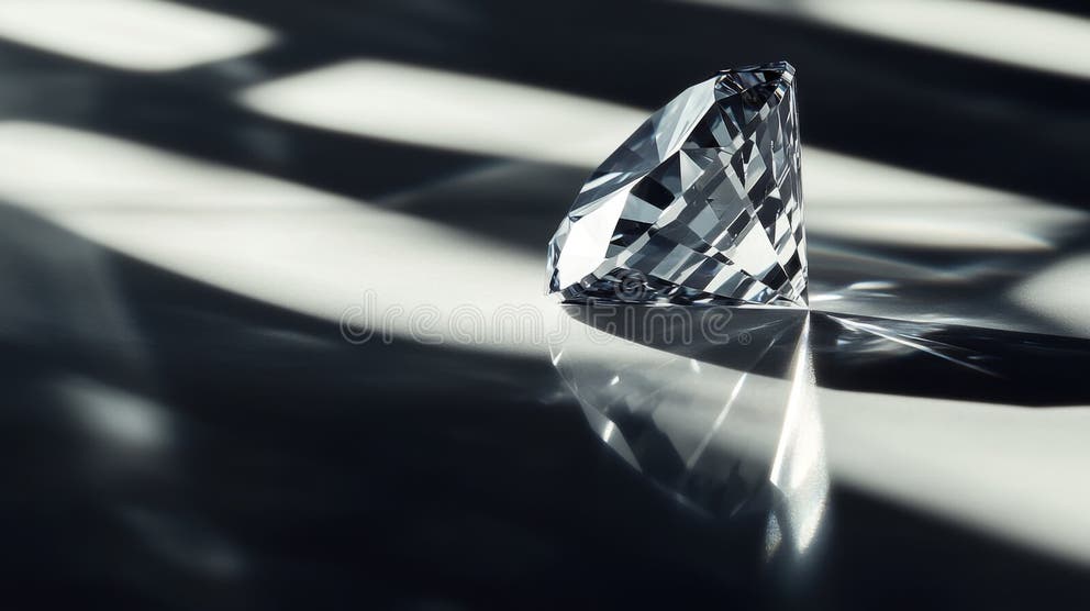 Sparkling Diamond Reflecting Light and Shadow Stock Photo - Image of ...