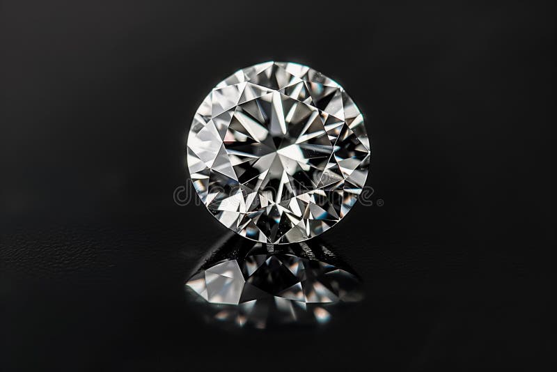 A Sparkling Diamond on a Reflective Black Surface, Showcasing Clarity ...