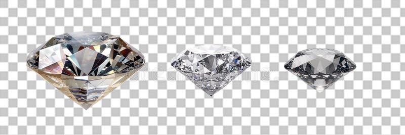 Sparkling Diamond Rendering on a Transparent Background Stock Illustration - Illustration of ...